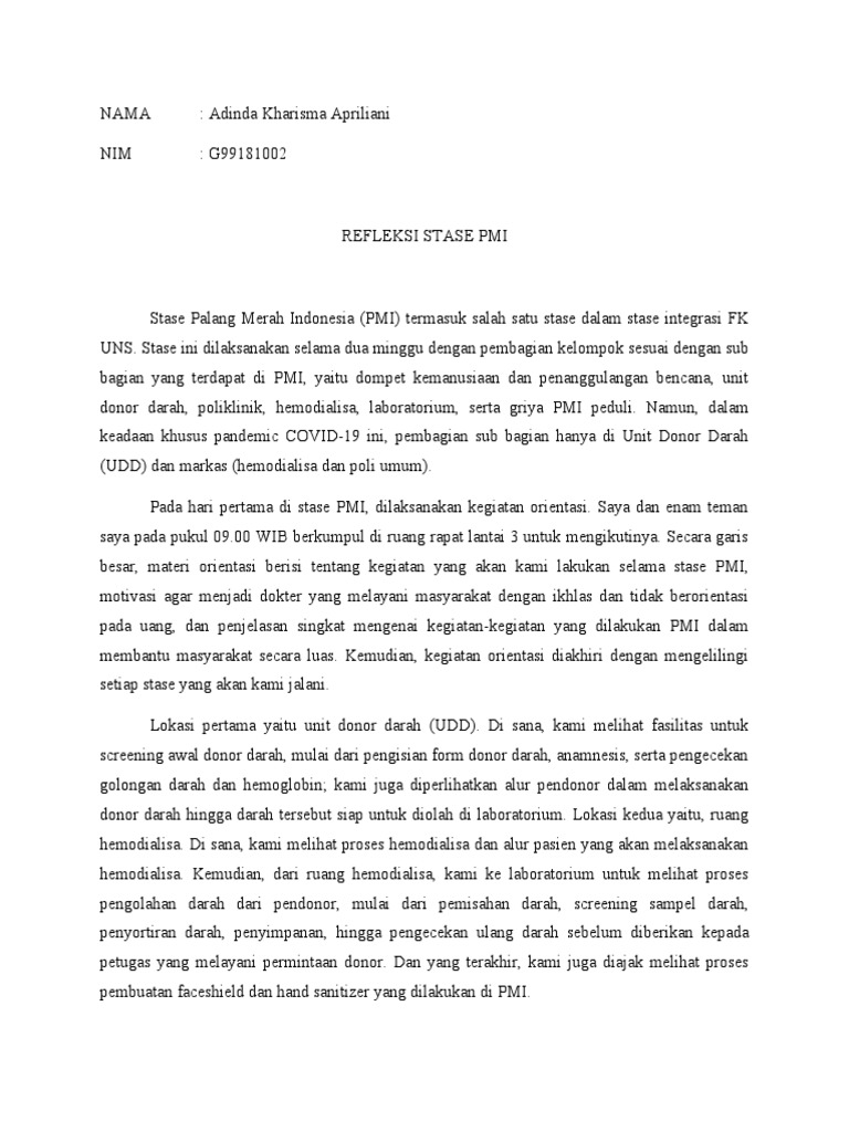 Refleksi Adinda Kharisma Apriliani | PDF
