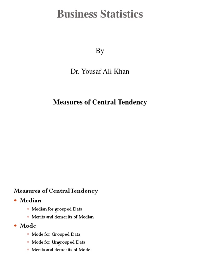 Lect 7 Measures of Central Tendency | PDF | Mode (Statistics) | Mean