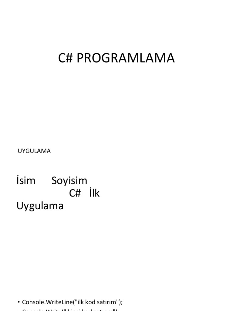 C# Programlama | PDF