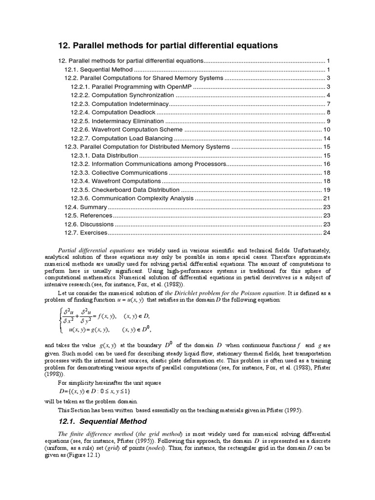 Parallel Methods For PDEs | PDF | Parallel Computing | Thread (Computing)