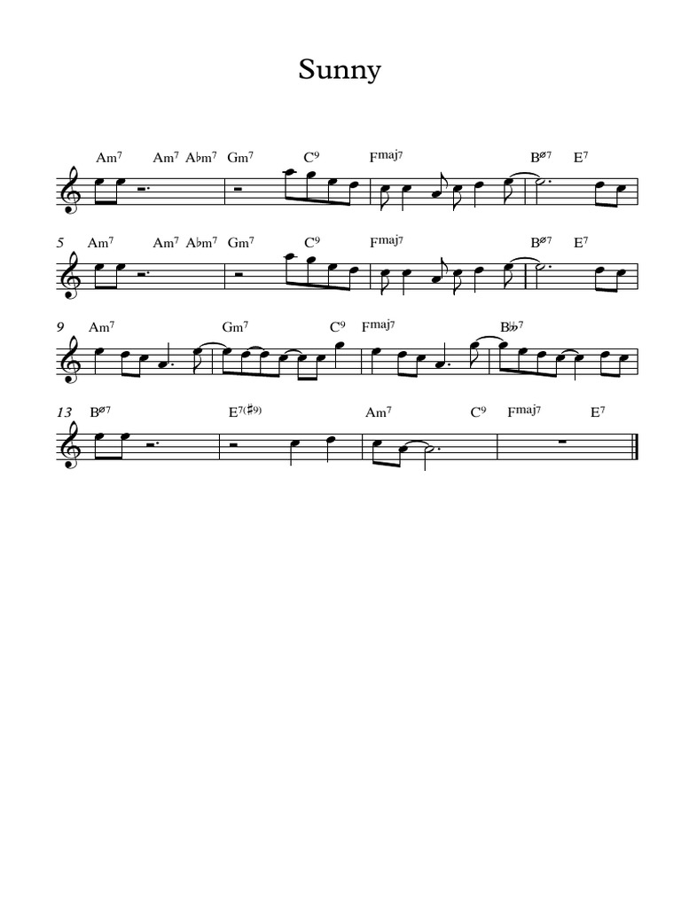 Sunny (Cifrado y Melodia) | PDF