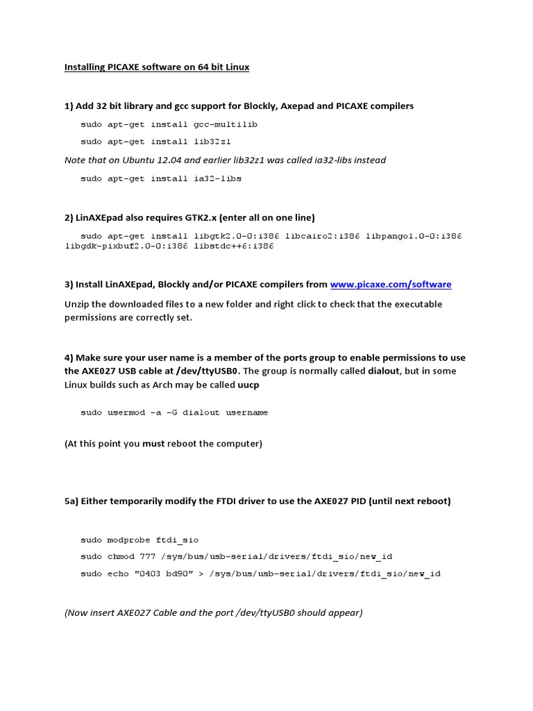 Picaxe Linux Instructions | PDF | Business