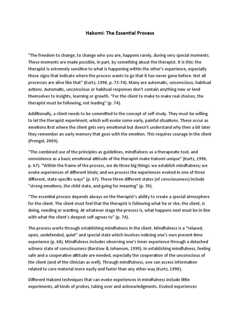 Hakomi Therapy for Mindful Healing | PDF | Mindfulness | Psychotherapy