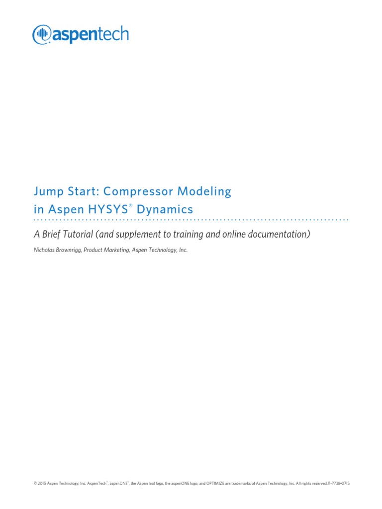 Aspen Tech Compressor Modeling in Aspen | PDF | Computers | Technology ...