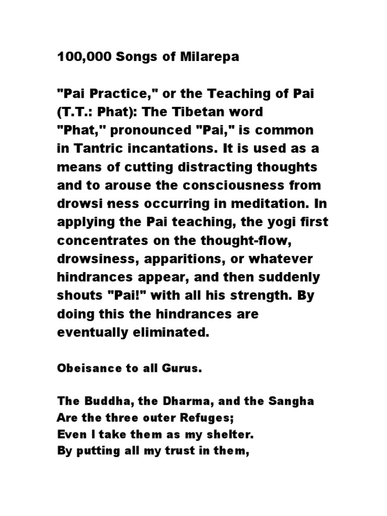 100,000 Songs of Milarepa | PDF | Indian Religions | Indian Philosophy