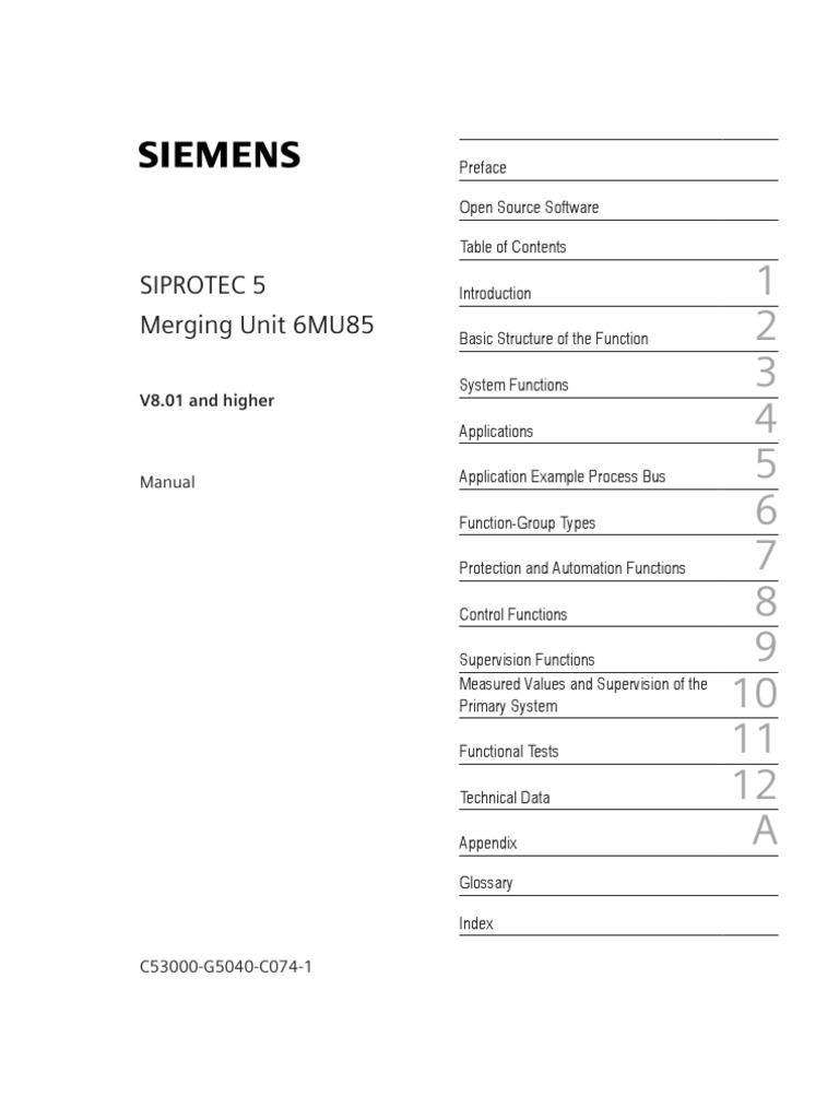 SIPROTEC 5 Mergin Unit 6MU85 Ingles | PDF | Open Source ...
