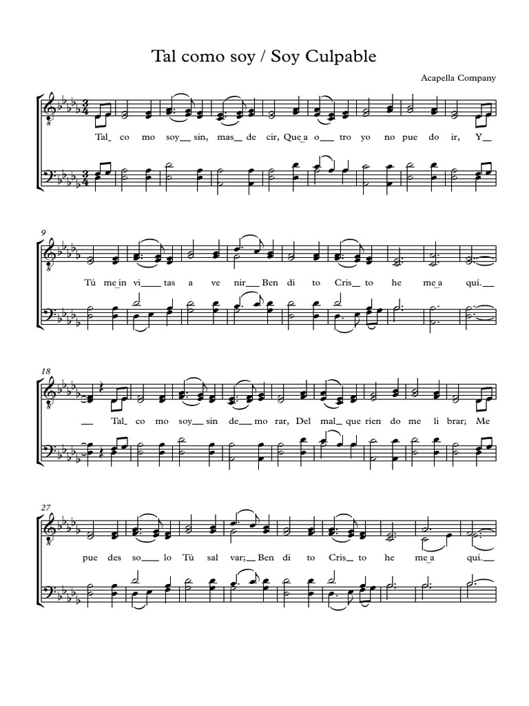 Tal Como Soy Soy Culpable - Partitura Completa | PDF