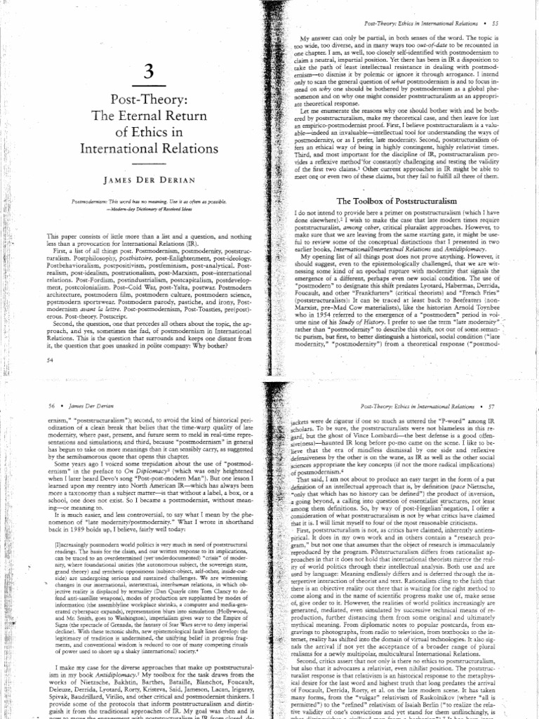 (4E) Post-Theory - Der Derian | PDF