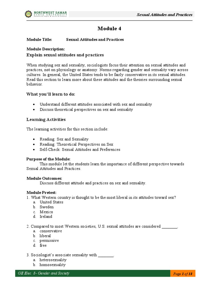 Gs Module 4 Pdf Sex Education Sexual Intercourse