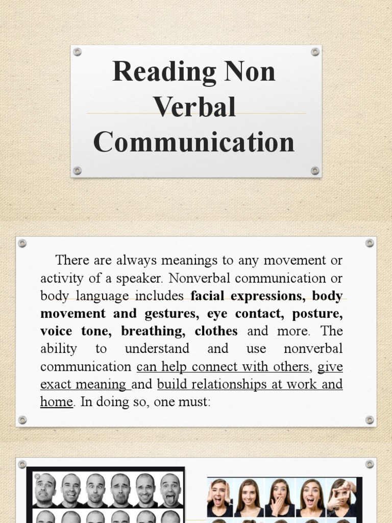Reading Non Verbal Communication | PDF | Self-Improvement