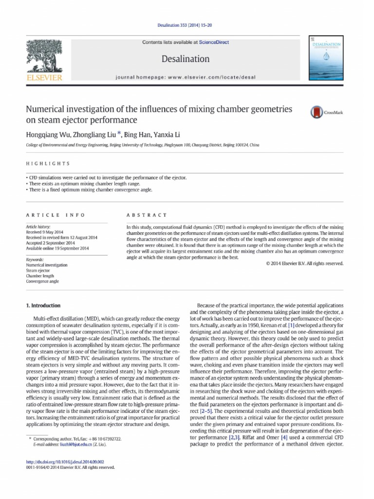 Numerical Investigation of The Influences of Mixing Chamber Geometries ...