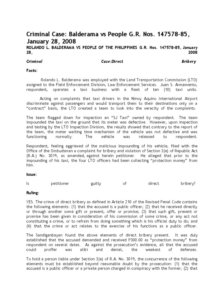 Balderama V People | PDF | Taxicab | Prosecutor