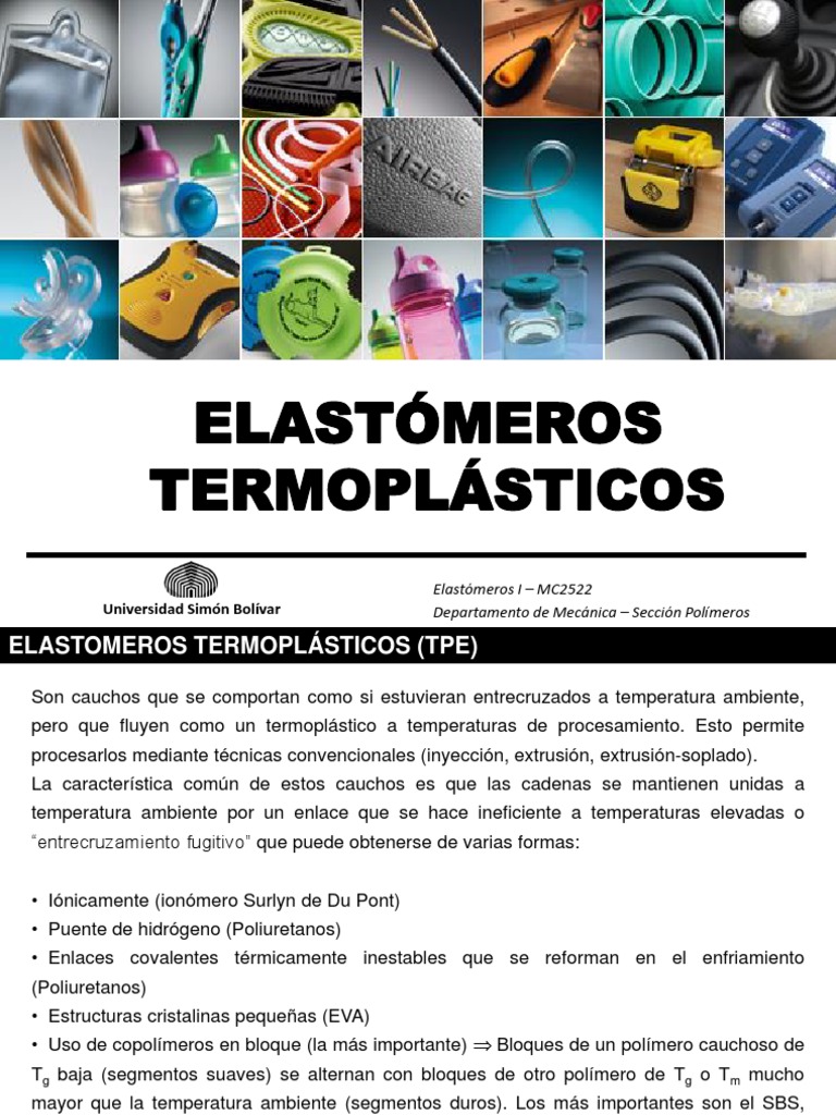Tema 4. ELASTOMEROS TERMOPLASTICOS | PDF | Elastómero | Polímeros