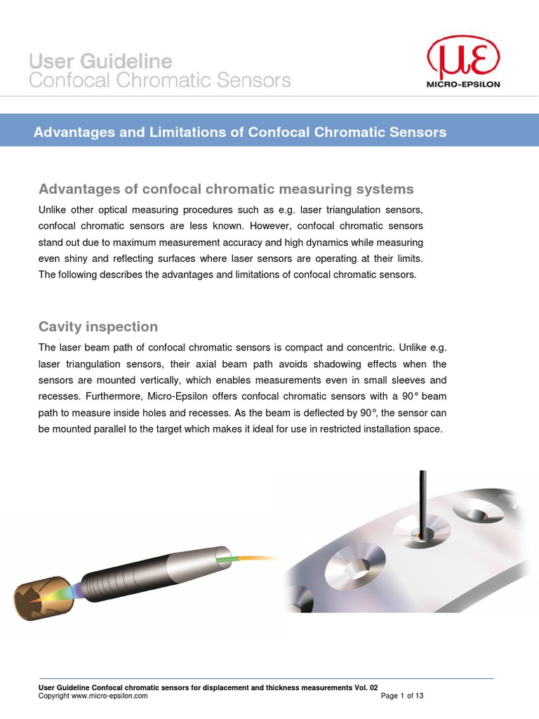 Advantages and Limitations of Confocal Chromatic Sensors | PDF ...