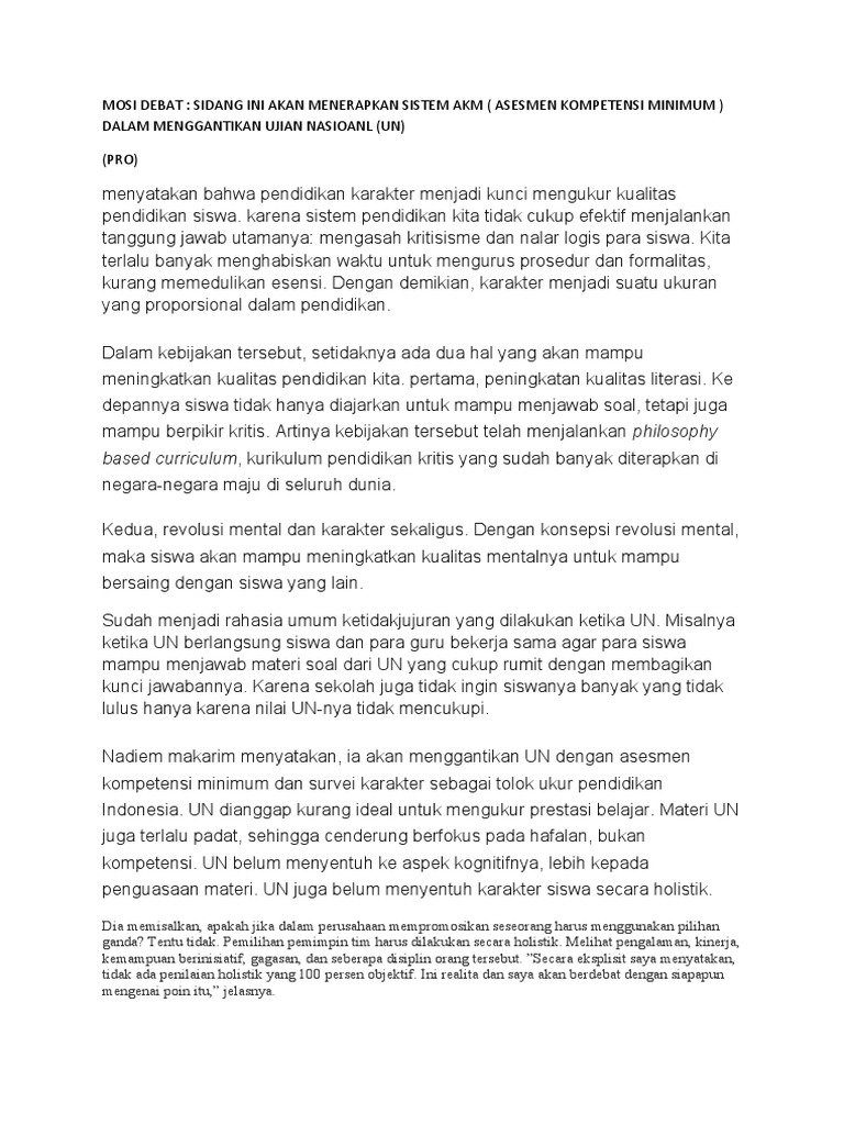 Mosi Debat 3 Pro | PDF | Karier & Perkembangan | Pengembangan Diri