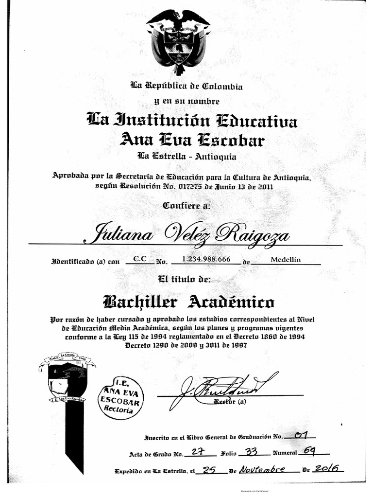 Diploma De Bachiller Pdf