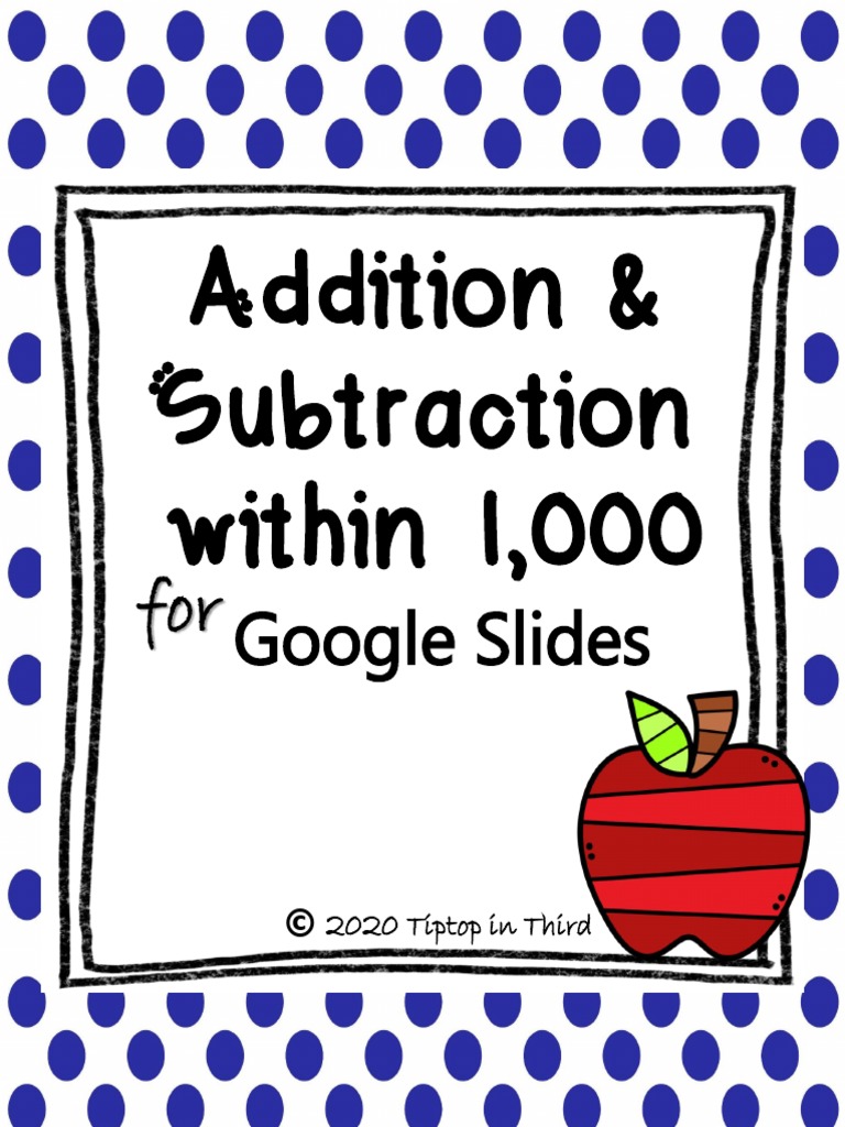 Addition & Subtraction Within 1,000: Google Slides For | PDF ...