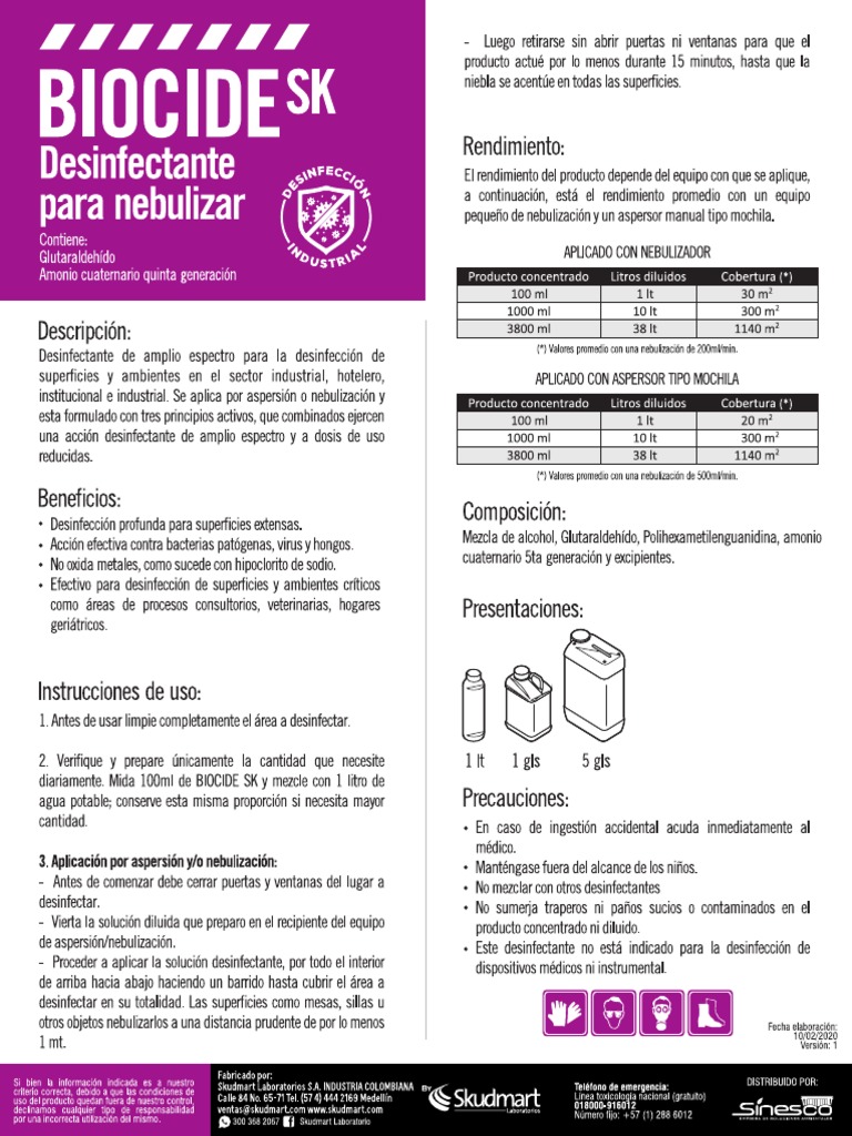 Biocide (Ficha Tecnica) | PDF