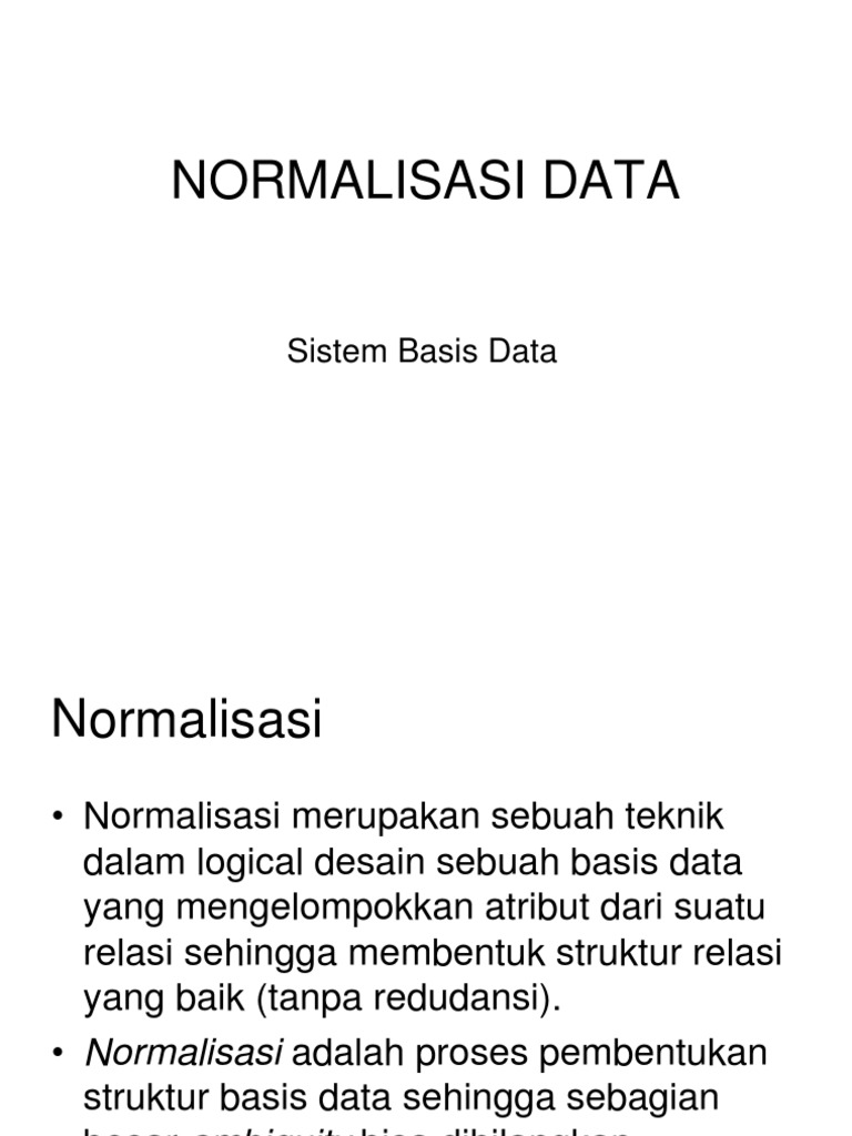 Normalisasi Data | PDF | Komputer