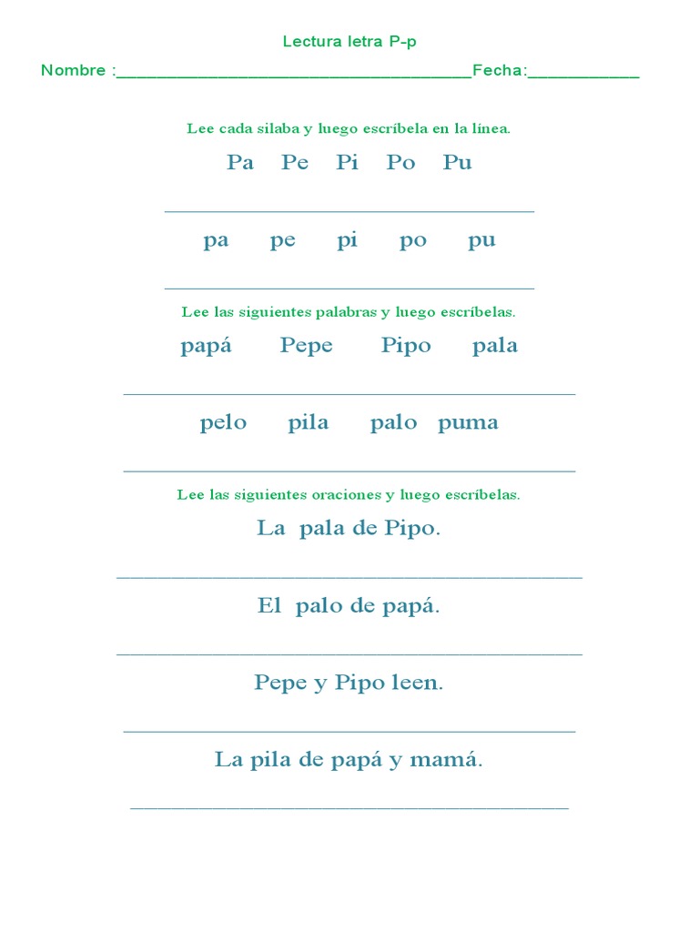 Lectura Letra P-P | PDF