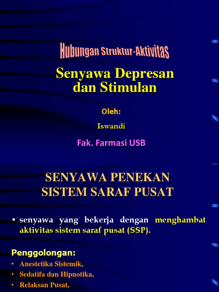 Struktur dan Aktivitas Depresan SSP | PDF | Sains & Matematika