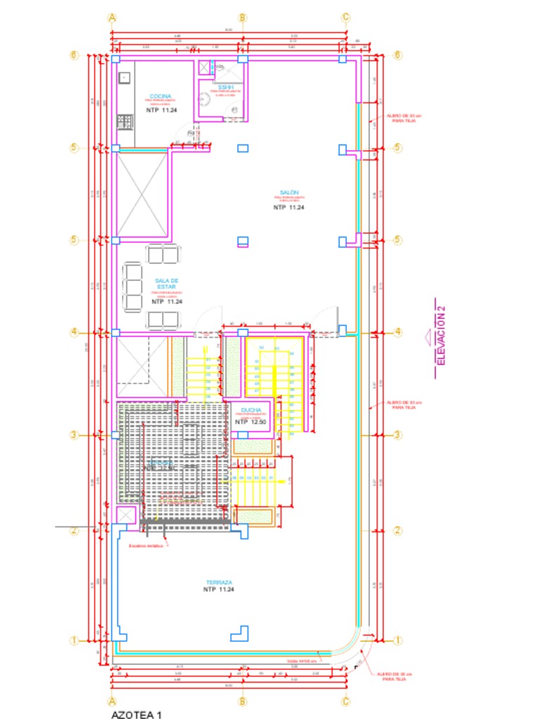 001 PLANOS DE ARQUITECTURA Azotea-Model | PDF