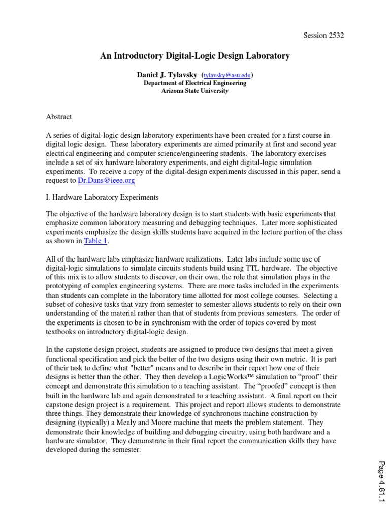 Designing and Simulating a 4-Bit Microprocessor: An Introductory ...