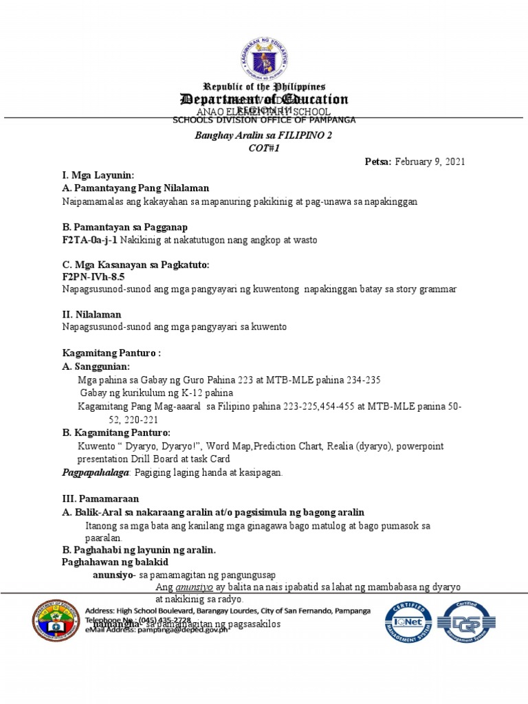 Cot Filipino 2 | PDF