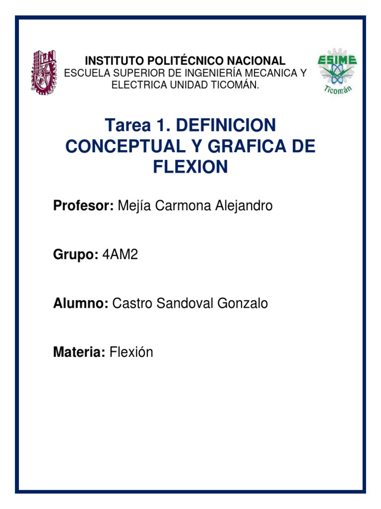 Tarea 1. Definicion Conceptual y Grafica de Flexion | PDF
