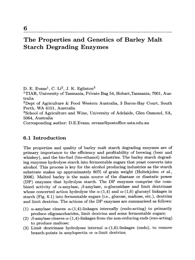 The Properties and Genetics of Barley Malt | PDF | Brewing | Malt