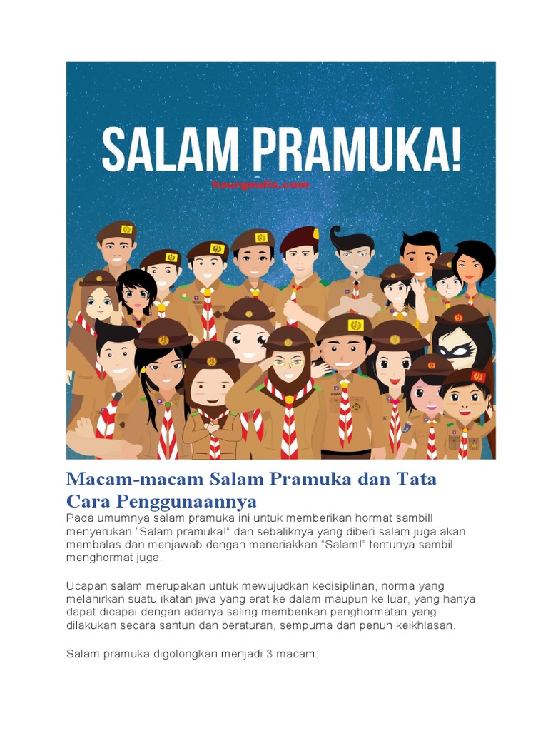 Macam-Macam Salam Pramuka Dan Tata Cara Penggunaannya | PDF