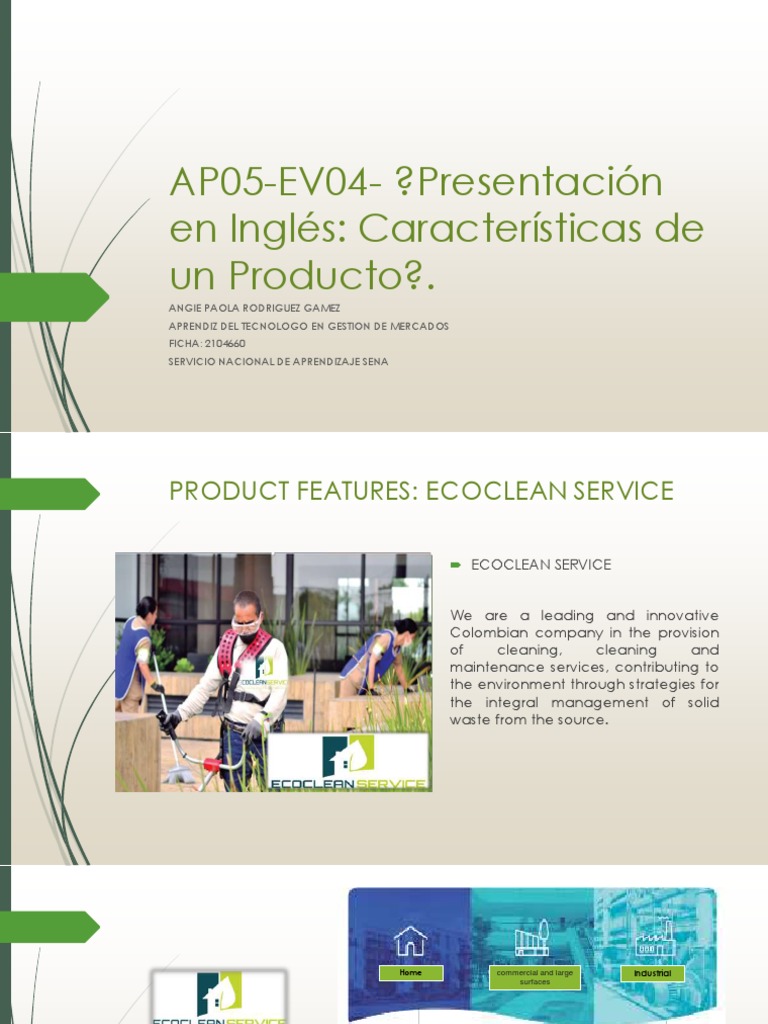 Ap05-Ev04 - Presentacionde Servicio Ecoclean | PDF | Natural ...