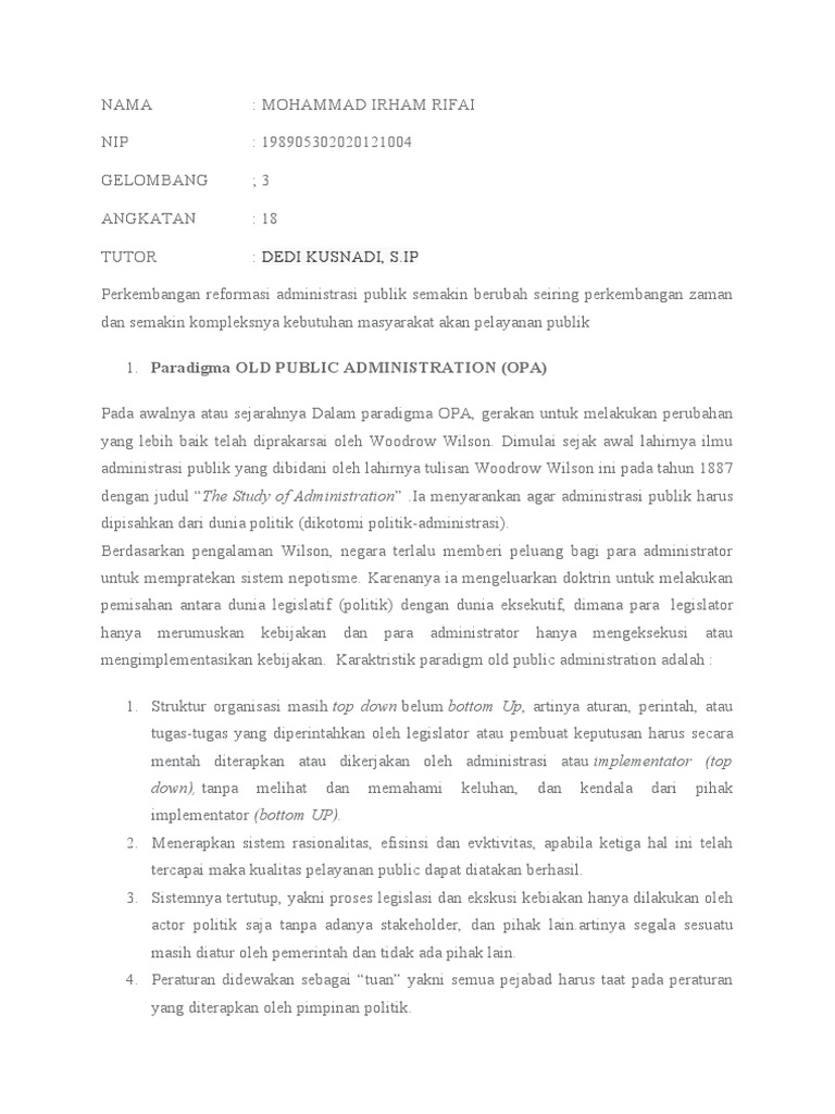 Paradigma Opm, NPM, NPS | PDF