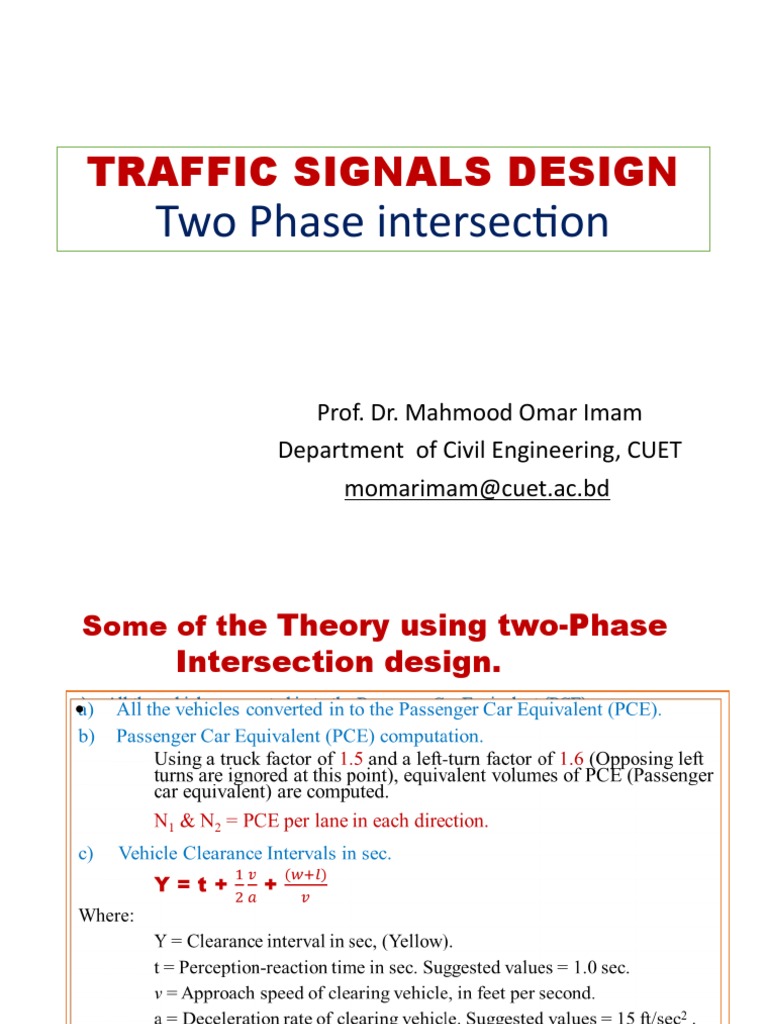 Two-Phase Traffic Signal Design Guide | PDF | Traffic | Intersection (Road)