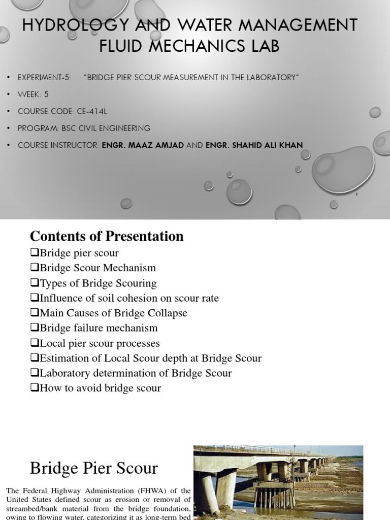 Hydrology and Water Management Fluid Mechanics Lab | PDF | Fluid ...