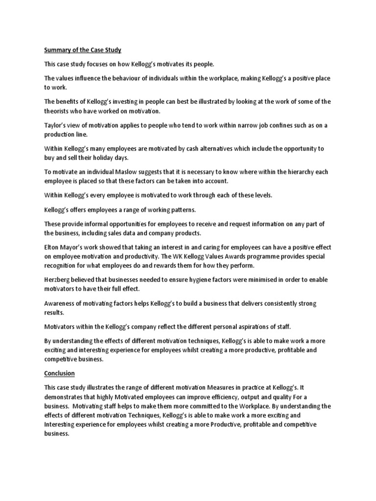 Document-Kelloggs Case Study | PDF