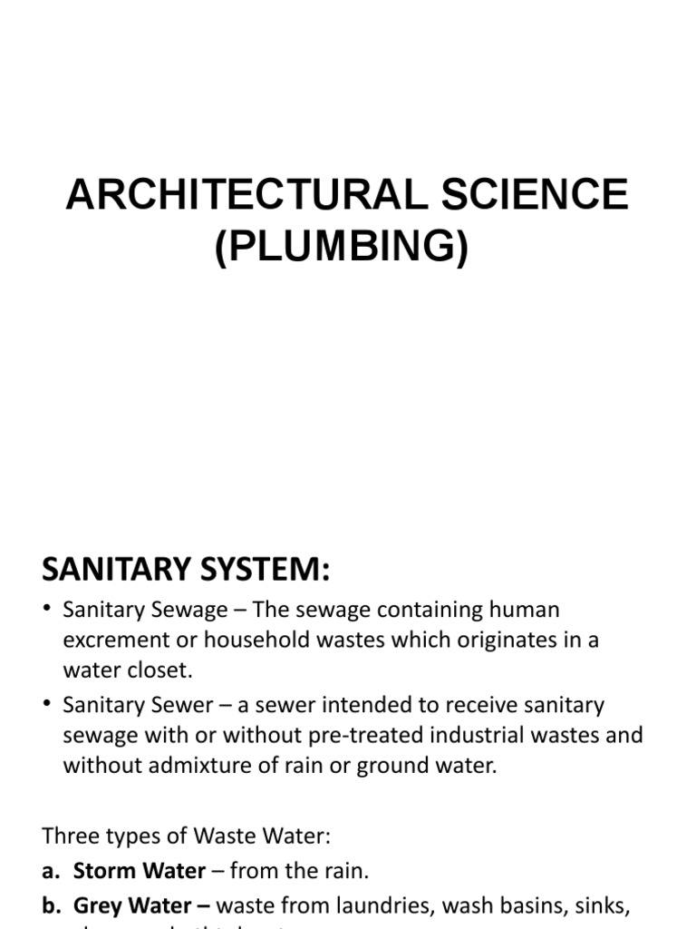 Plumbing Sanitary System Overview | PDF | Sanitary Sewer | Sanitation