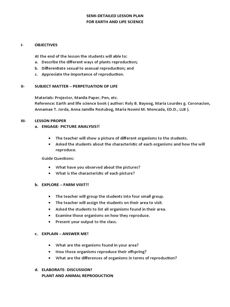 Reproduction in Plants and Animals Lesson | PDF | Sexual Reproduction ...