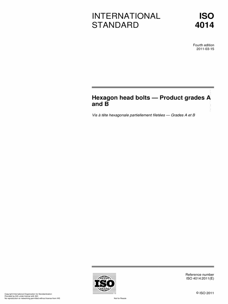 Iso 4014-2011 | PDF