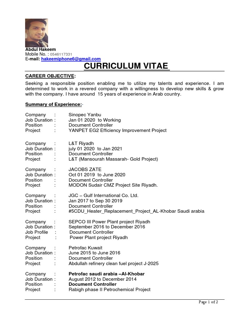 Curriculum Vitae: Career Objective | PDF | Computing And Information Technology | Business