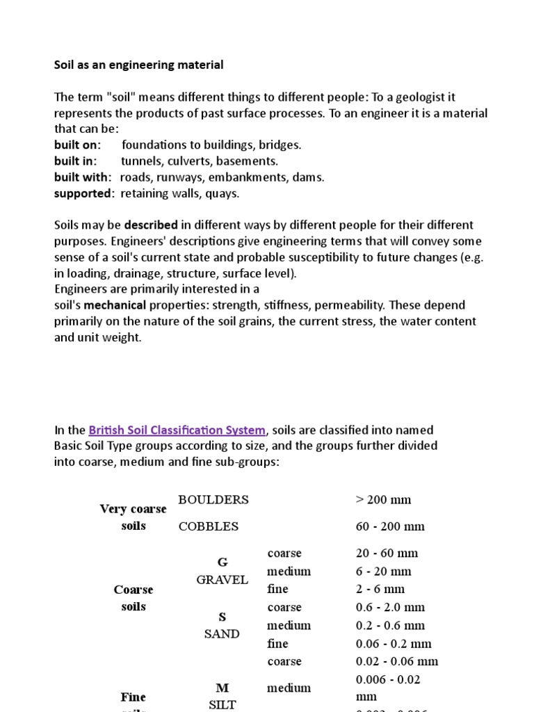BS-soil Classifications Slides | PDF | Soil | Weight