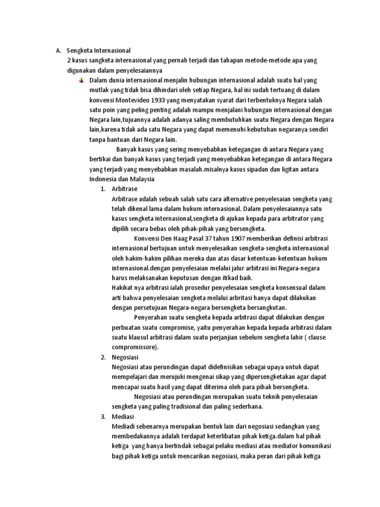 Sengketa Internasional (PKN) | PDF Sengketa Internasional (PKN) | PDF