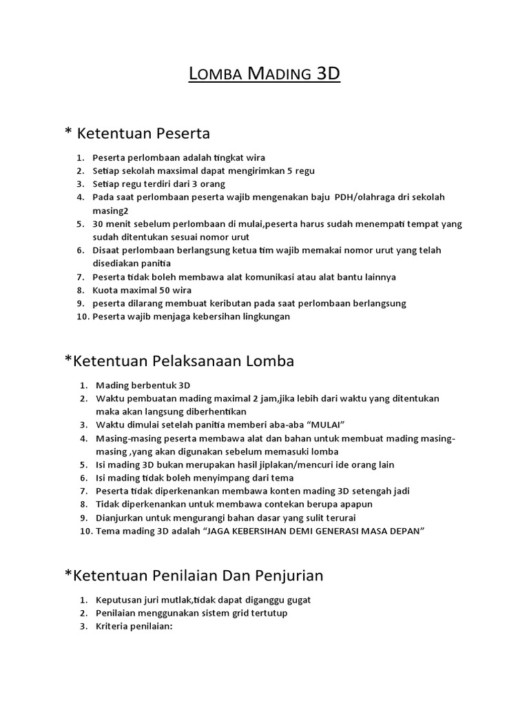 Lomba Mading 3D | PDF