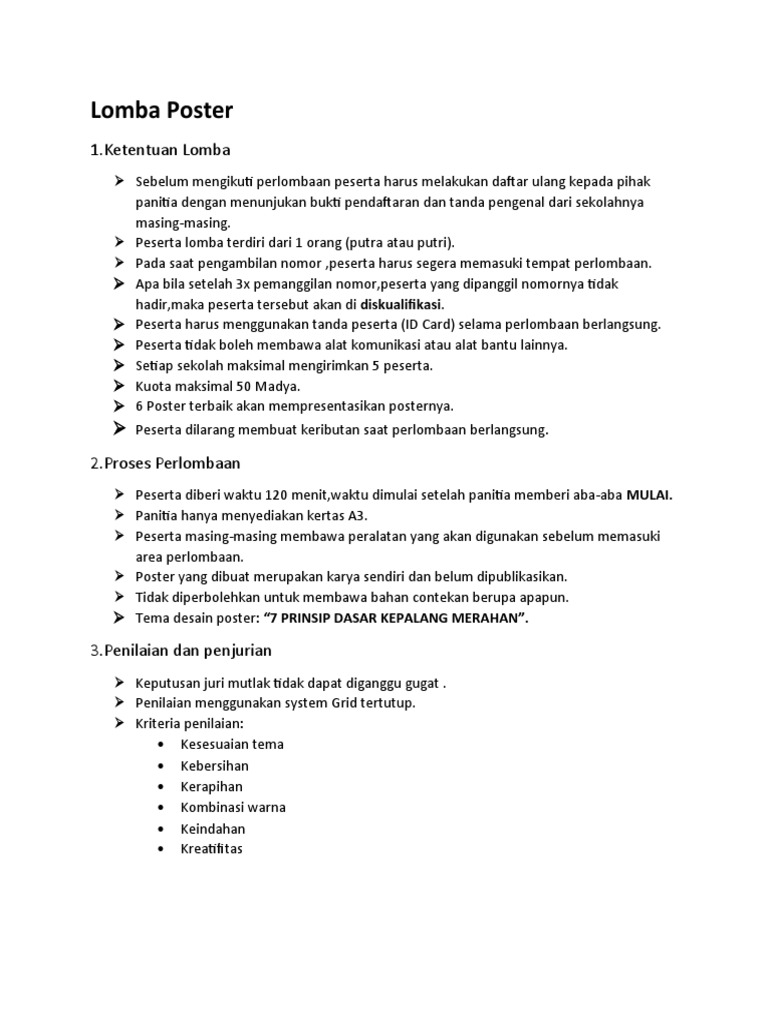 Juknis Lomba Poster PMR | PDF | Seni | Komputer