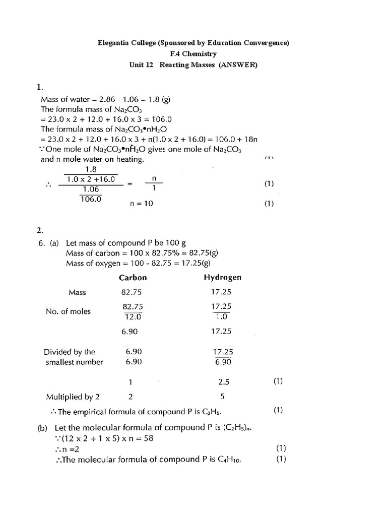 Unit 12 Homework Answer | PDF