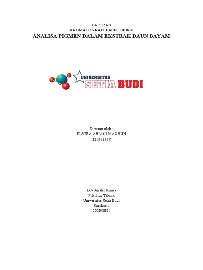 Rf Pigmen Daun Bayam dengan KLT | PDF