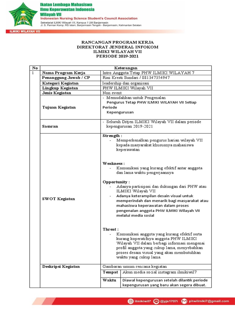 Format Rancangan Proker Ditjend INFOKOM | PDF | Bisnis | Pengelolaan Keuangan & Uang