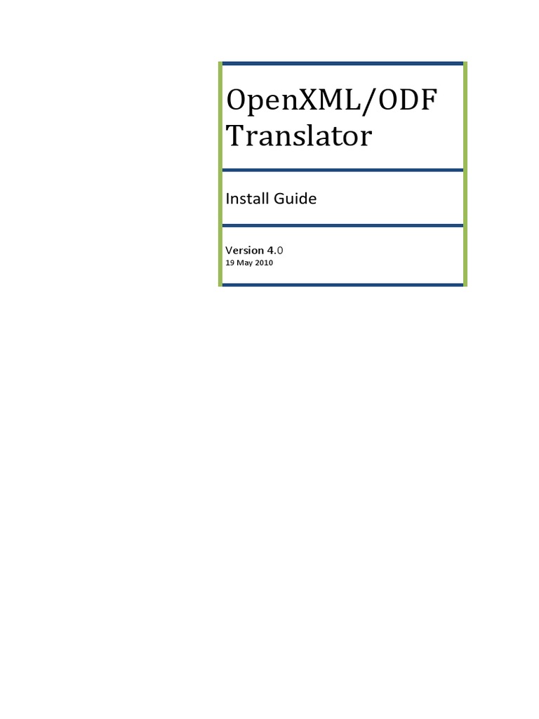 Openxml/Odf Translator: Install Guide | PDF | Microsoft Office ...