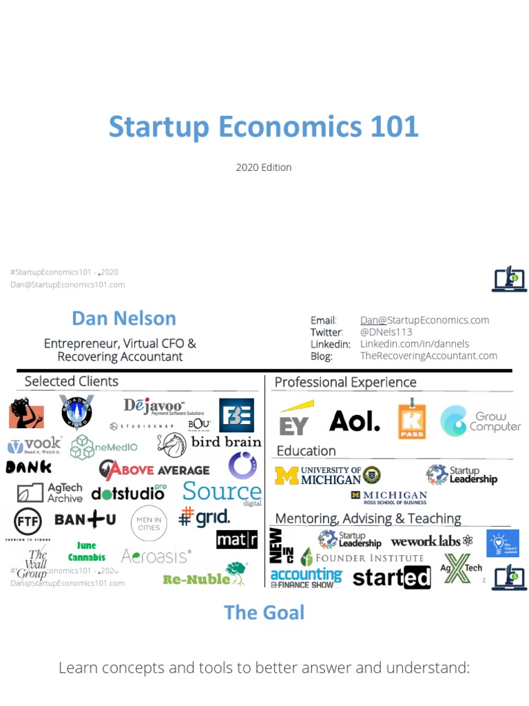 Startup Economics 101 - 2020 Edition | PDF | Revenue | Bookkeeping