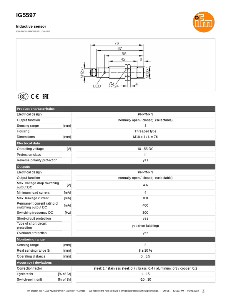Ifm - Electronic IG5597 Datasheet | PDF | Bipolar Junction Transistor ...